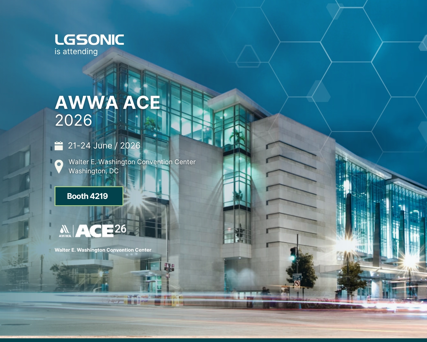 LG Sonic at AWWA ACE 2026 — Booth 4219, Washington DC - LG Sonic